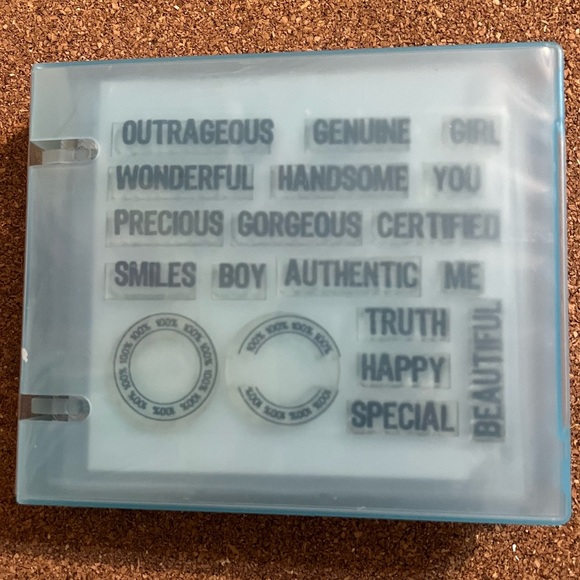 Office | Lot Of Acrylic Stamps Mini Binder | Poshmark